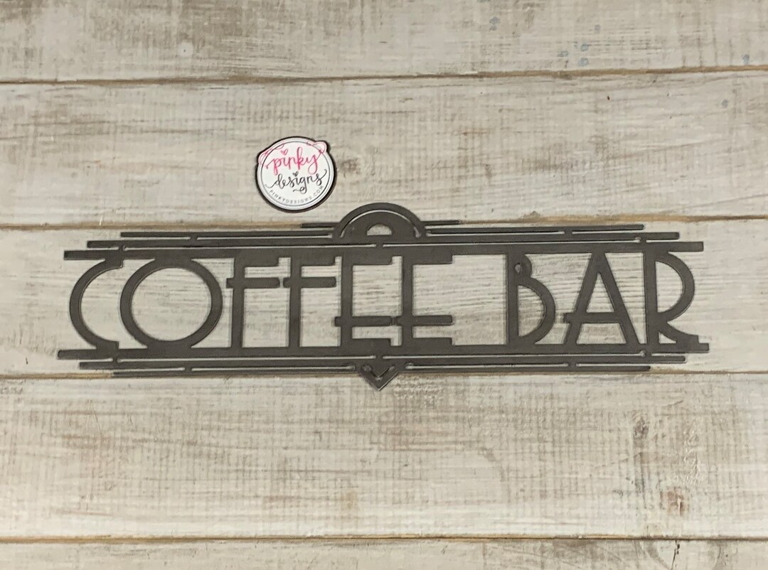 Art Deco Metal Coffee Bar Sign Coffee Bar Decor Coffee Shop Decor - Etsy