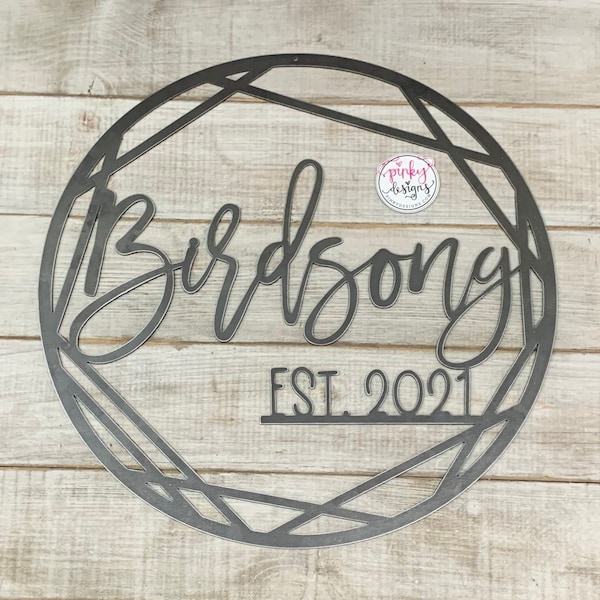 Metal Name Sign Year - Etsy