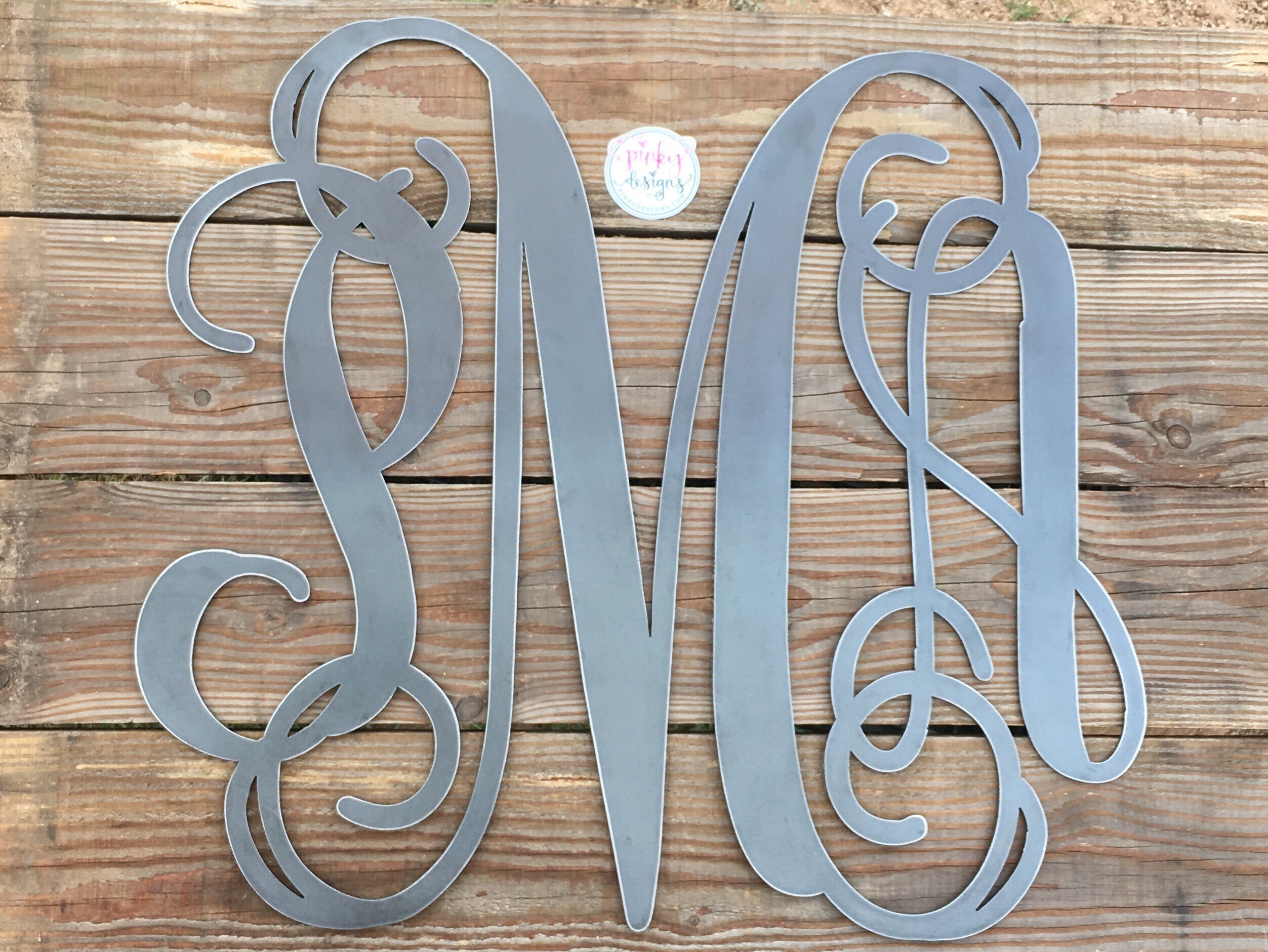 Metal Monogram Metal Monogram Door Hanger Metal Monogram | Etsy