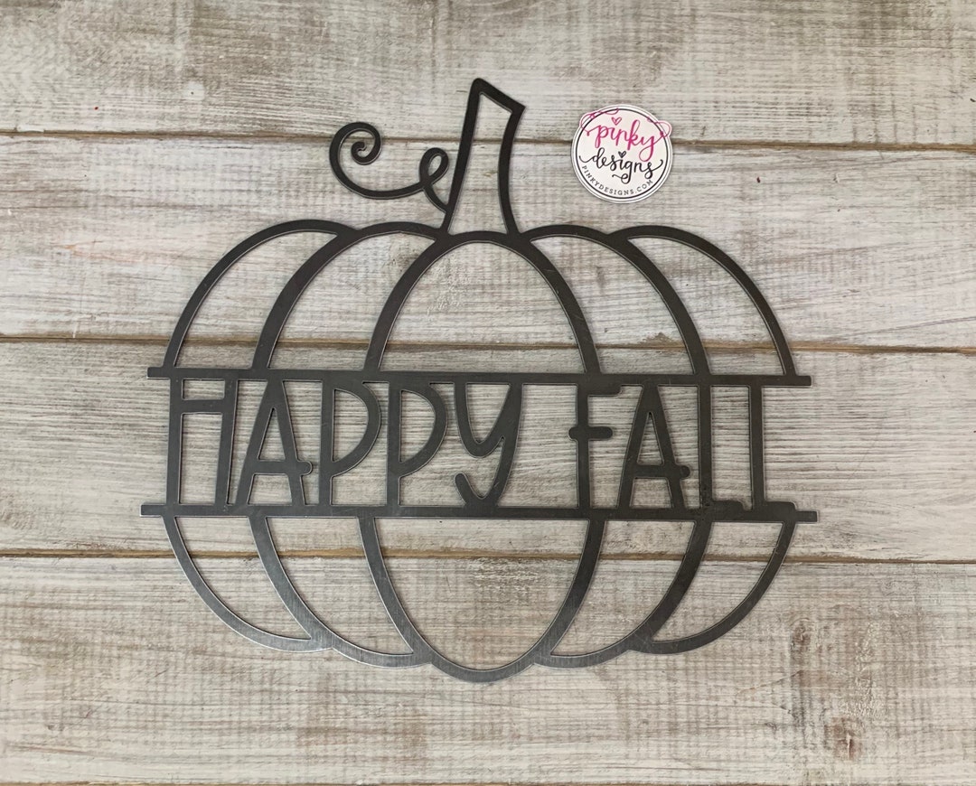 Happy Fall Metal Pumpkin Sign, Fall Wreath Decor, Pumpkin Decor, Porch ...