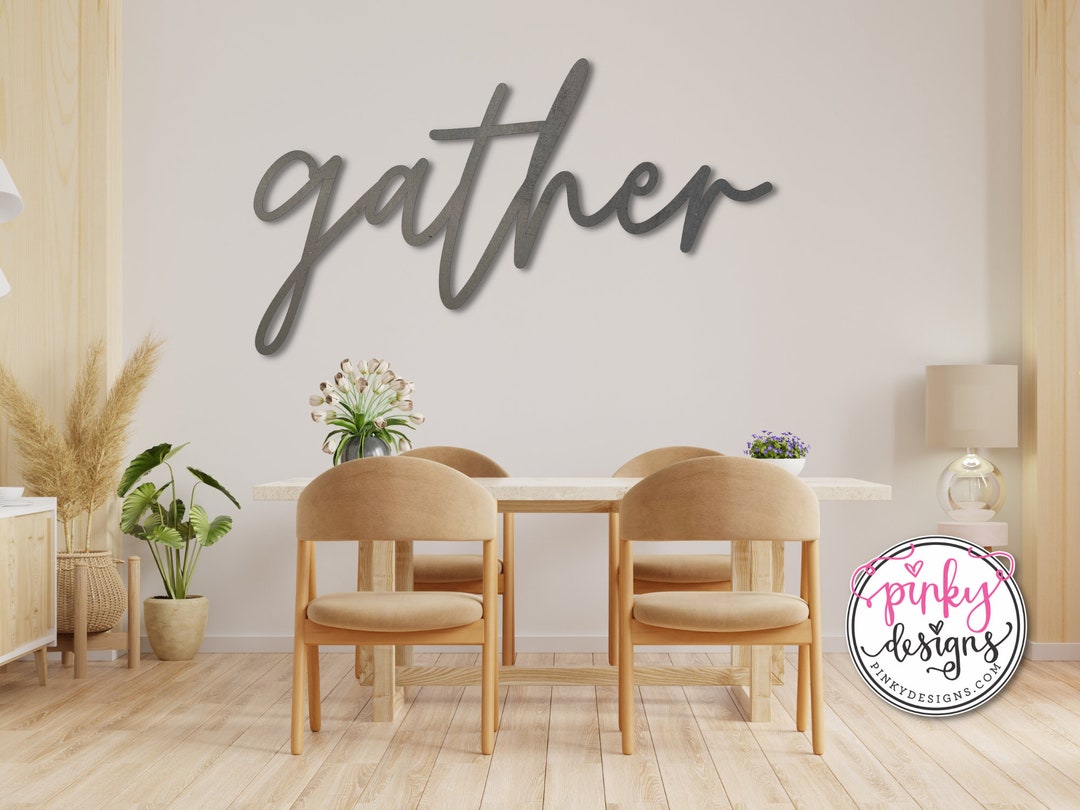 Gather Metal Word Gather Sign Metal Wall Decor Gather Sign for Kitchen ...