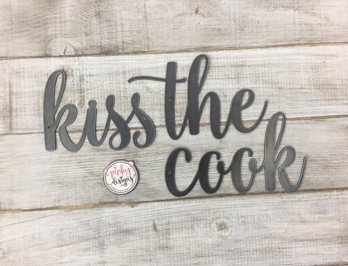 Kiss the Cook Metal Words | Kitchen Decor | Kitchen Backsplash Decor ...