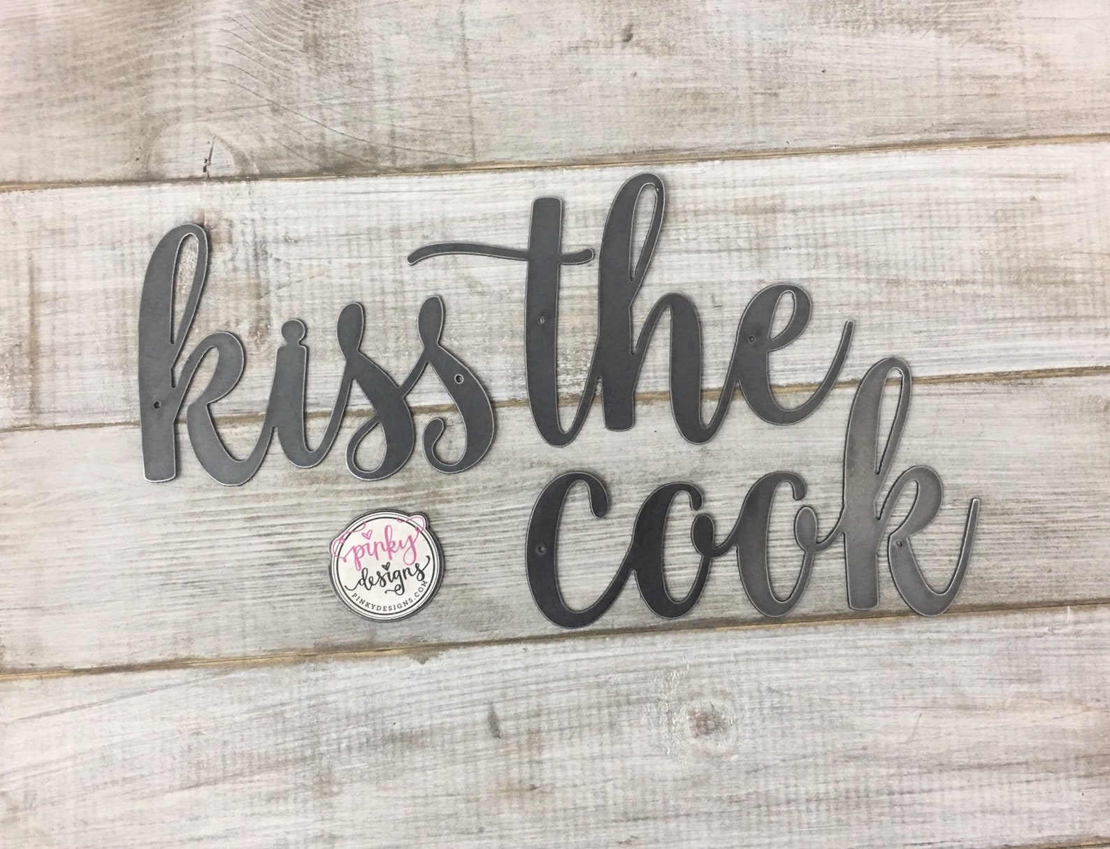Kiss the Cook Metal Words Kitchen Decor Kitchen Backsplash - Etsy