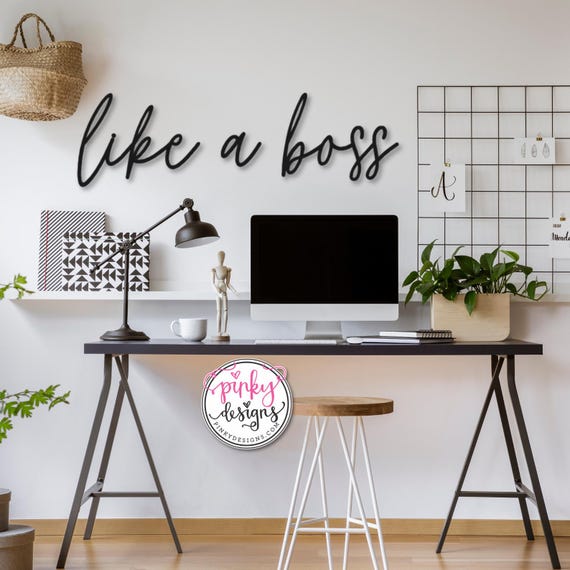 Like a Boss Metal Words Office Wall Decor Girl Boss Home Office Decor Like a Boss. Etsy Polska