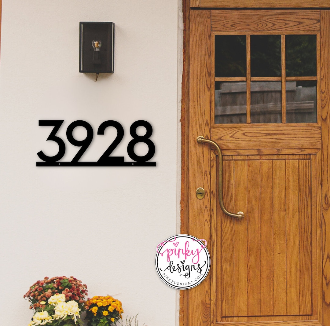 Modern Metal House Number Sign | Custom Address Numbers | Modern Bold ...