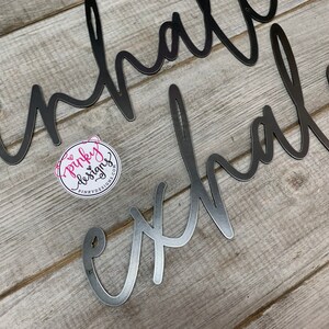 Inhale and Exhale Metal Words | Meditation Words | Yoga Decor | Set of ...