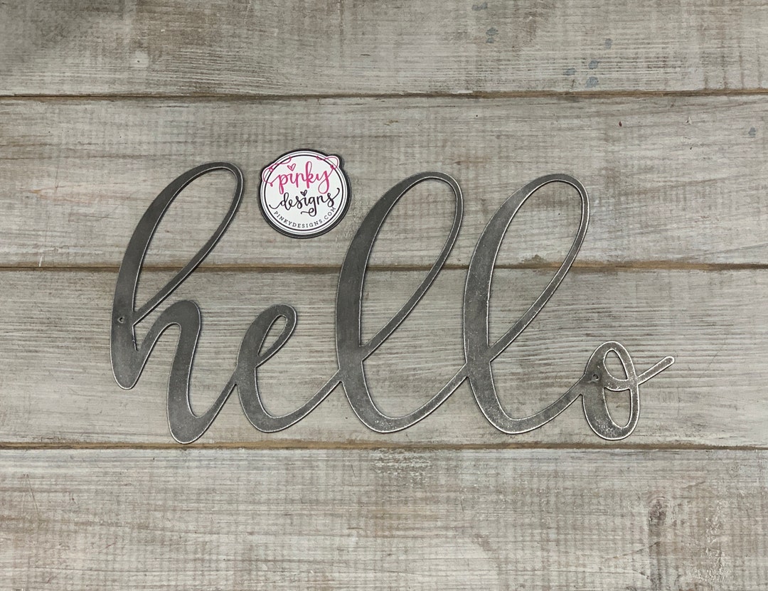 Hello Metal Word | Metal Hello Sign | Metal Wall Art | Metal Wall Decor ...