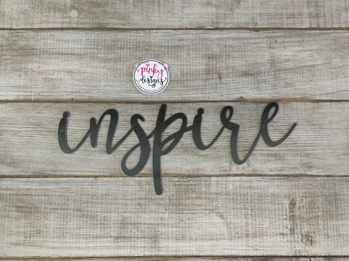 Inspire Metal Word Sign Inspirational Decor - Etsy