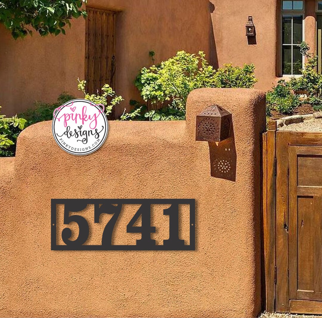 Metal Framed House Number Sign | Horizontal House Numbers | Custom ...