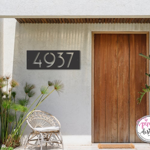 Modern Address Sign Mid Century Modern House Numbers Metal - Etsy