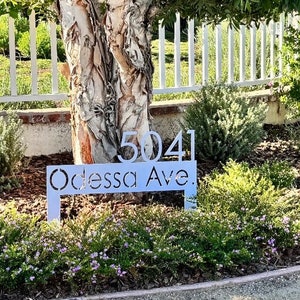 Modern House Number Yard Sign | Metal House Numbers With Street Name ...