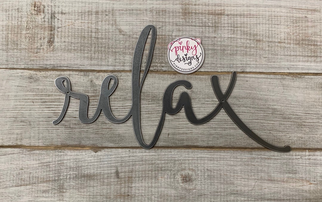 Relax Metal Word | Relax Sign | Bedroom Wall Art | Living Room Wall ...