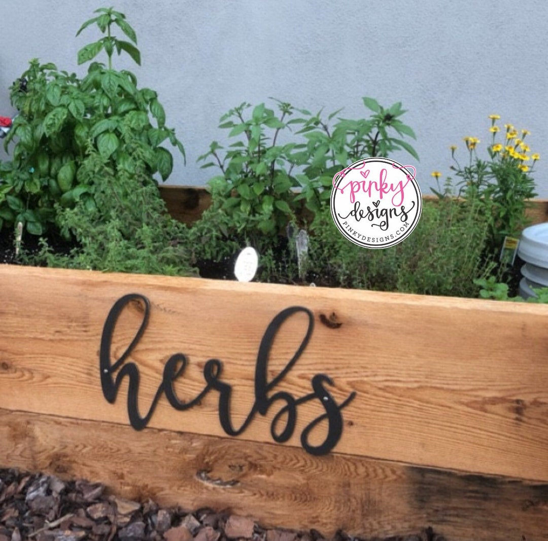 Herbs Metal Word | Metal Herb Sign | Garden Decor | Flower Shop Decor ...