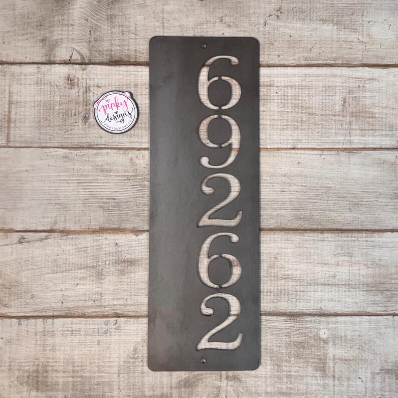 Vertical Metal House Number Sign | Custom Address Plaque | Metal ...