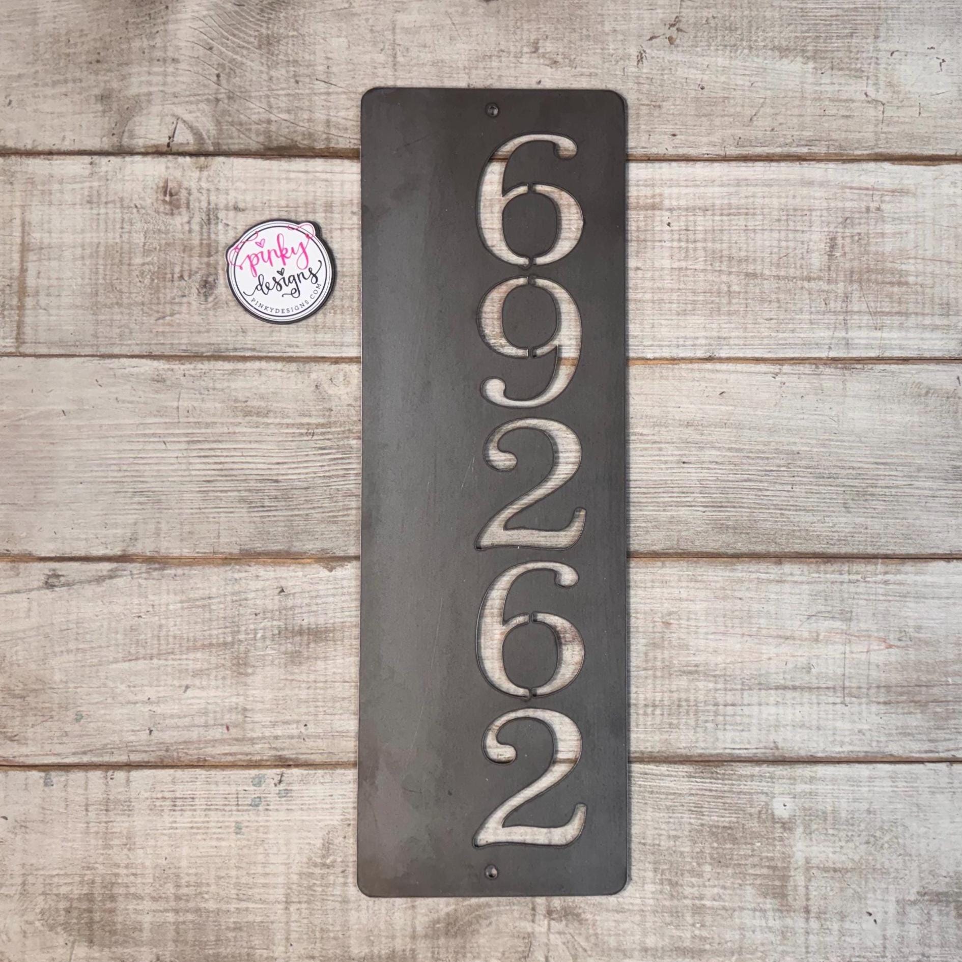 Vertical Metal House Number Sign | Custom Address Plaque | Metal ...