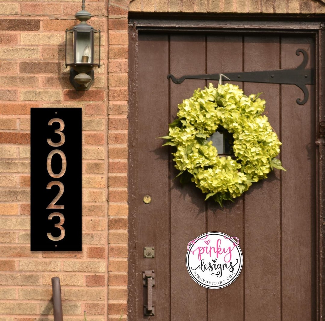 Vertical Metal House Number Sign | Modern Address Plaque | Style A9. - Etsy