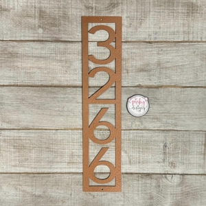 Modern Vertical Metal House Number Sign | Custom Vertical Address ...