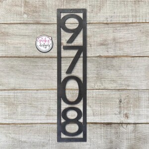 Modern Vertical Metal House Number Sign | Custom Vertical Address ...