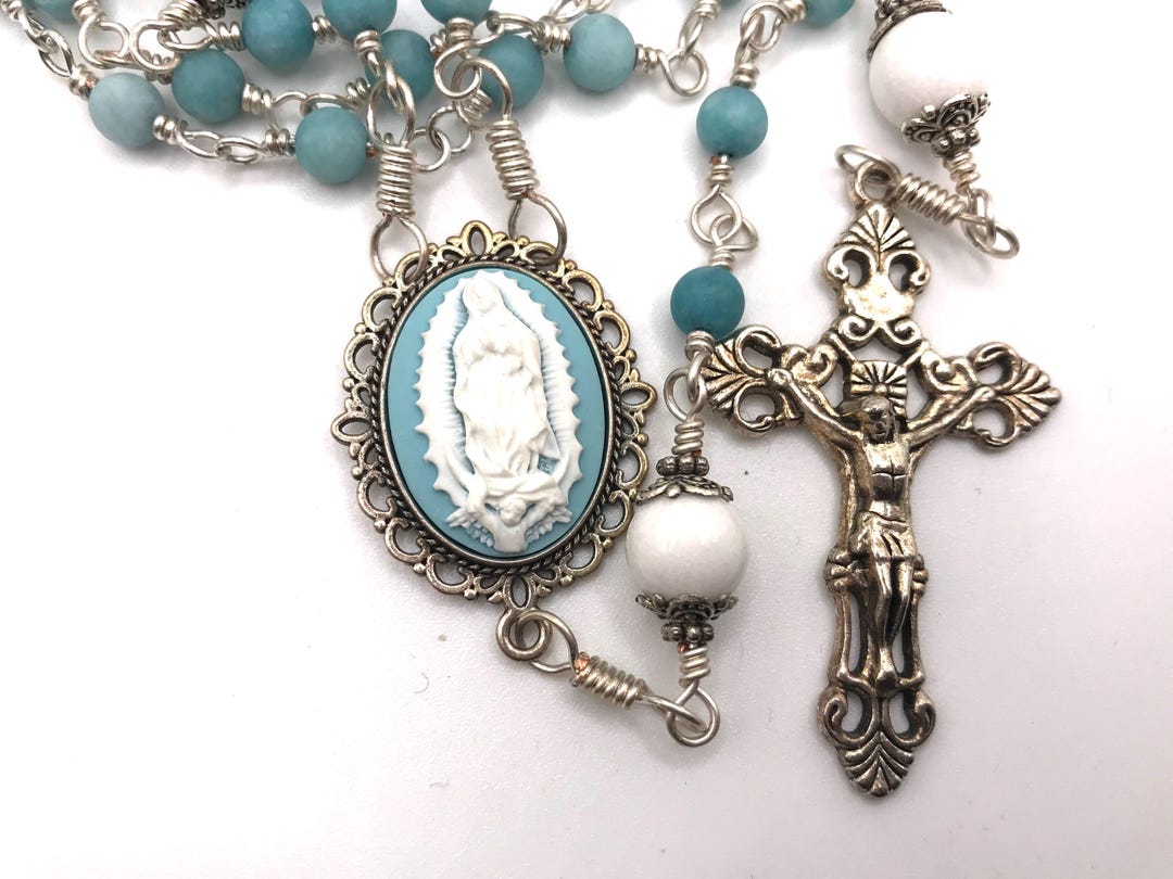 Cameo Of Our Lady Of Guadalupe 5 Decade Rosary Etsy