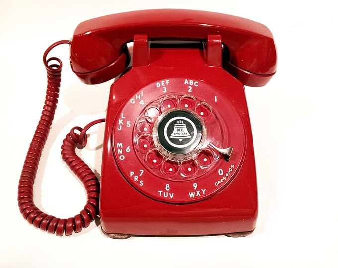 WORKING Red Rotary Phone Telephone - Etsy