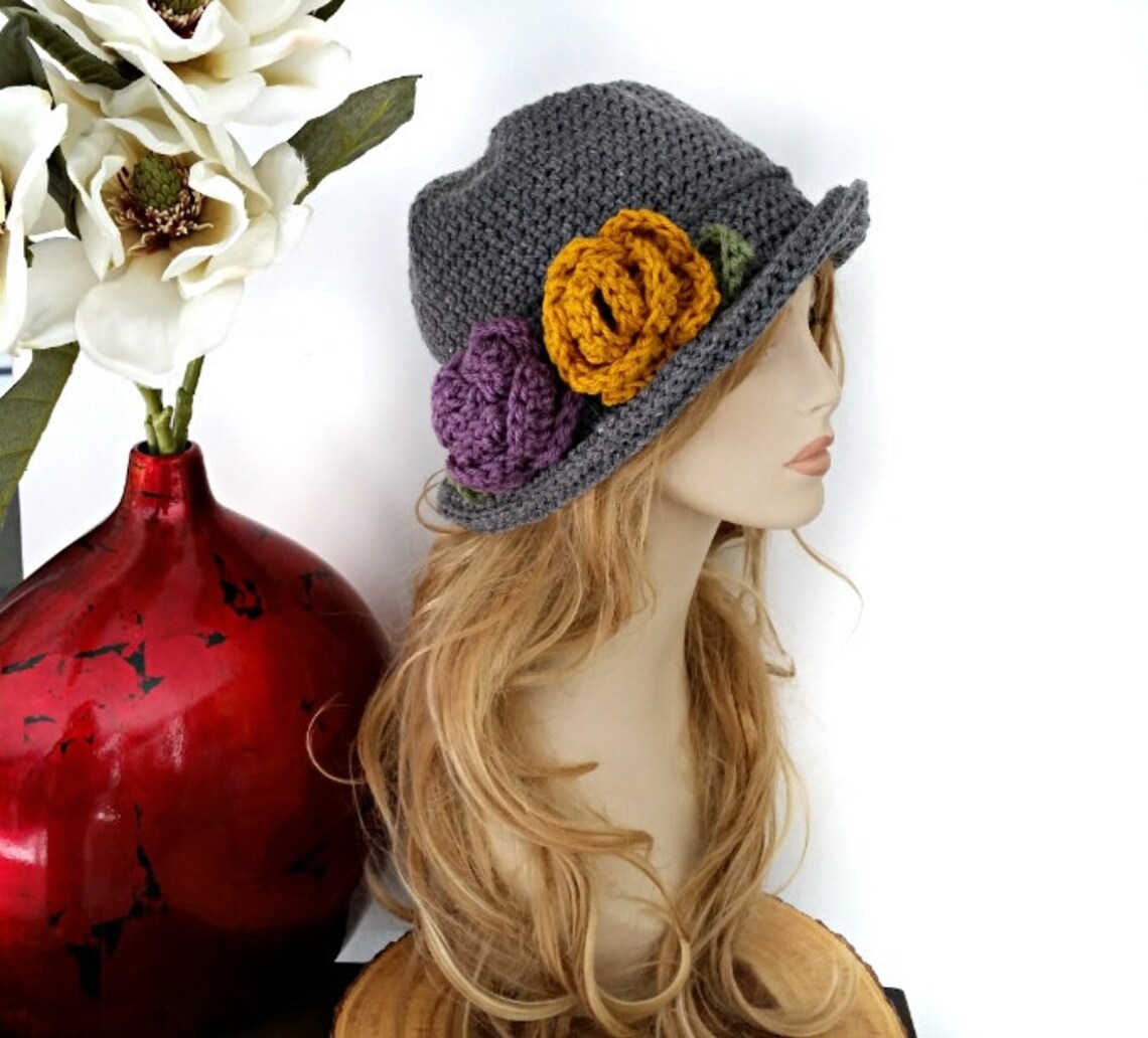 Winter Hat for Women Crochet Flapper Hat Hat With Large - Etsy