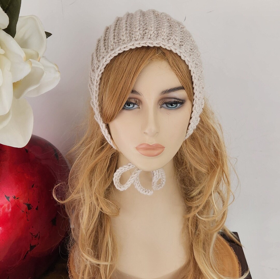 1950s Bonnet Style Crochet Headband, MANY COLORS, Handmade Vintage ...