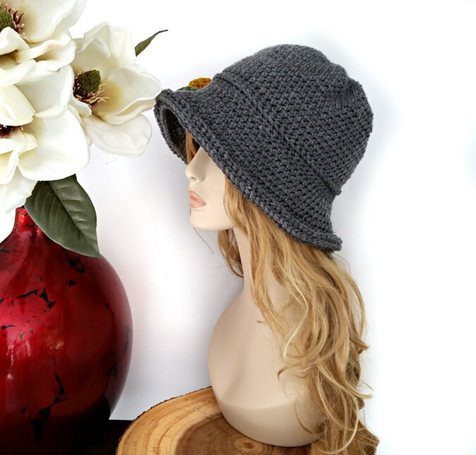 Winter Hat for Women Crochet Flapper Hat Hat With Large | Etsy