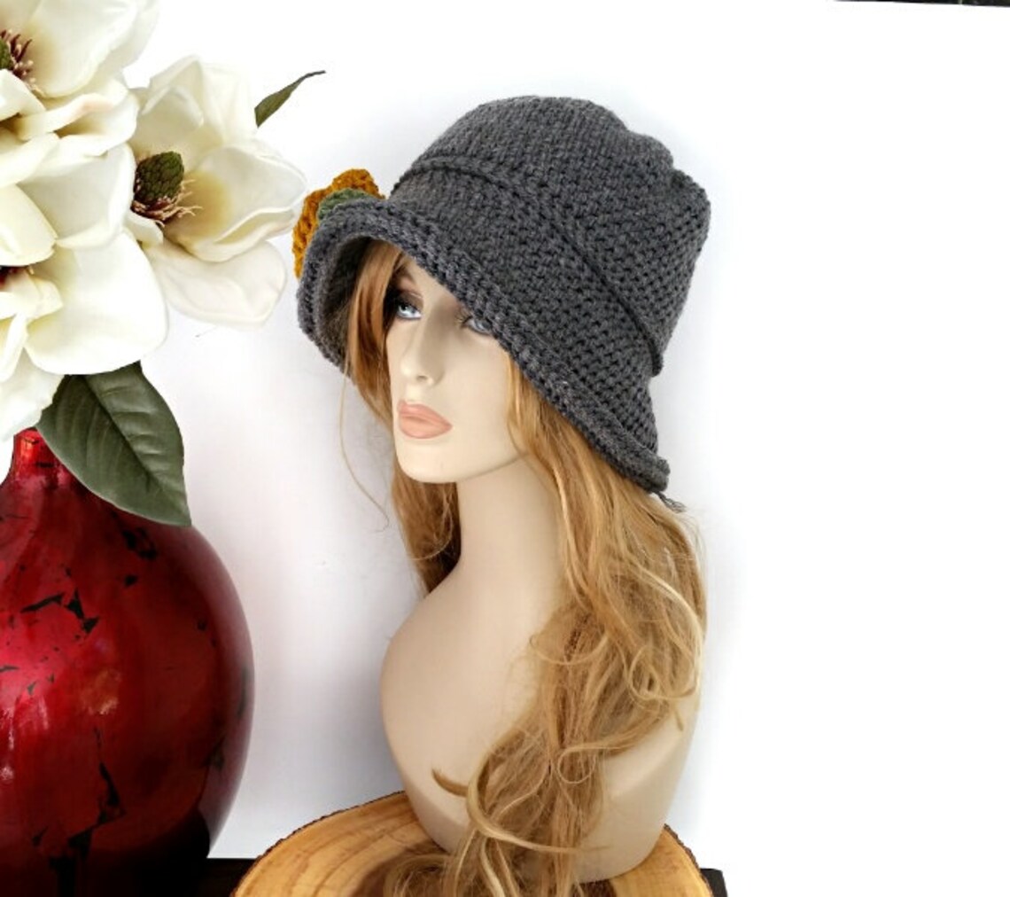 Winter Hat for Women Crochet Flapper Hat Hat With Large - Etsy