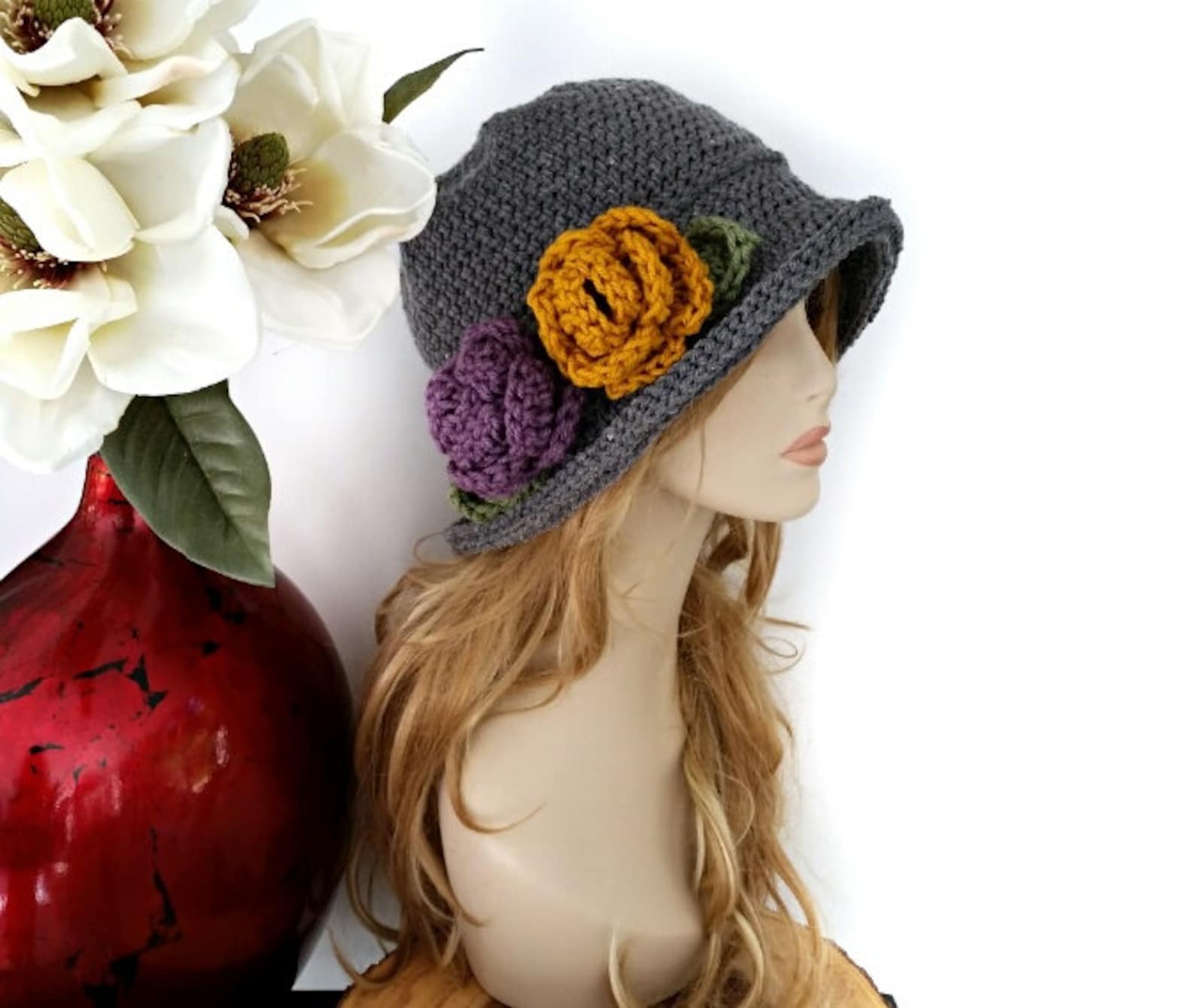 Winter Hat for Women Crochet Flapper Hat Hat With Large | Etsy