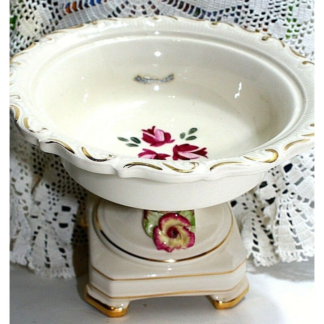 Antique Pedestal Candy Dish Footed 1930's # 133 Compote Chantilly China ...