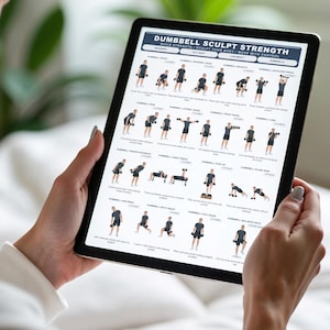 Dumbbell Sculpt Strength | Printable Workout Guide PDF | Full Body ...
