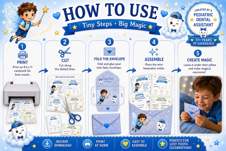 Mini Tooth Fairy Printable Kit | Letter, Receipt, Certificate (digital ...