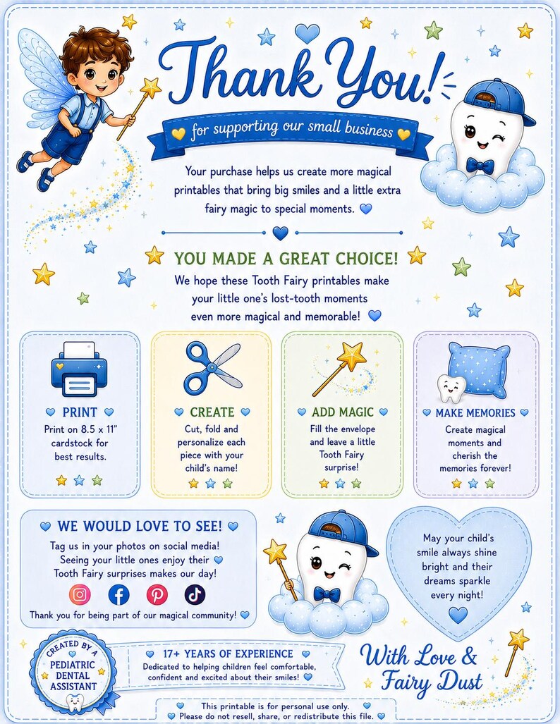 Mini Tooth Fairy Printable Kit | Letter, Receipt, Certificate (digital ...
