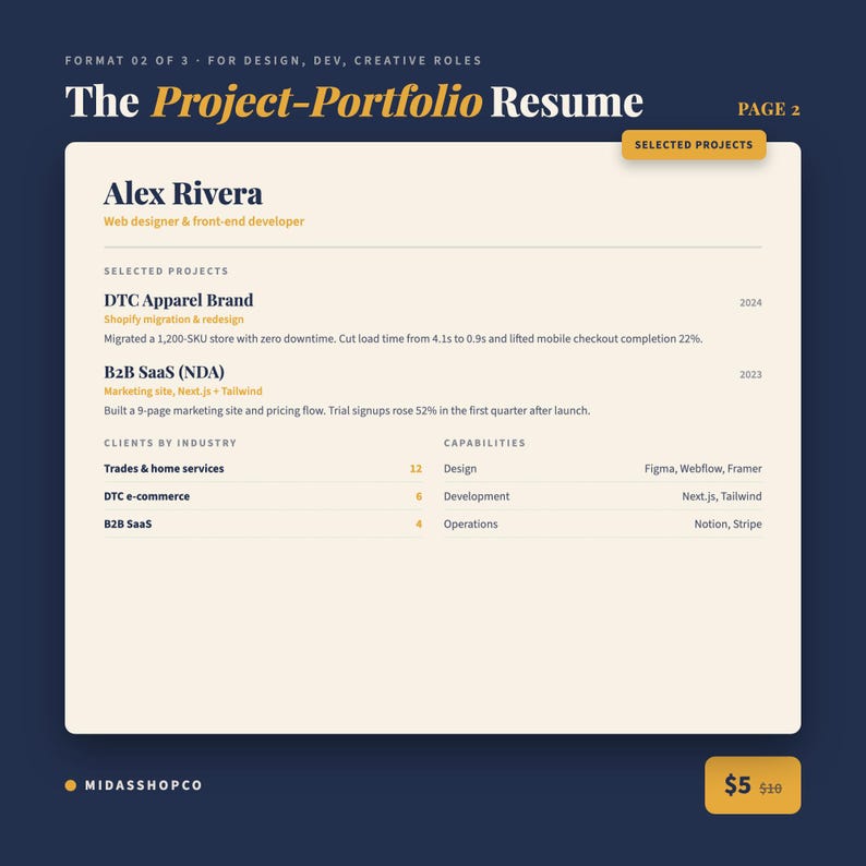 Freelancer Resume Template and Cover Letter · 3 Formats Career ...