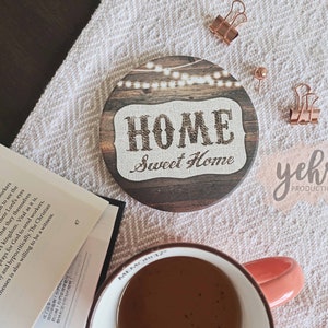 Rustic Farmhouse Home Sweet Home Ceramic Coaster Set Perfect - Etsy