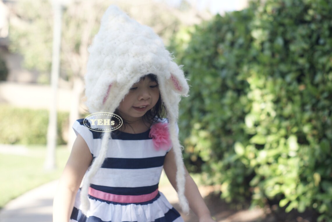 Baby Animal Hat, Crochet Toddler Lamb Hat, Sheep Pixie Hat, Crochet ...