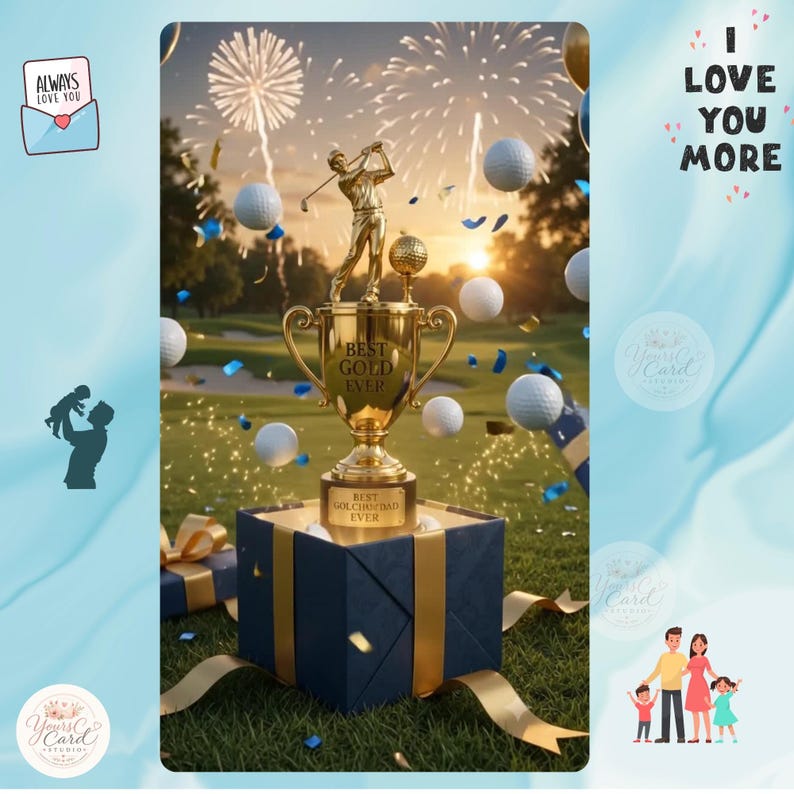 Animated Golf Dad Video Ecard | Father's Day Celebration (digital ...