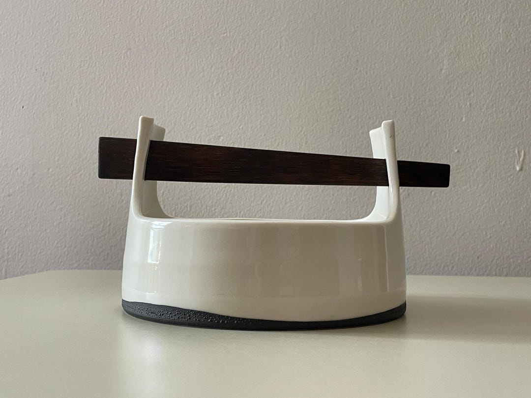 Japanese Modern Ceramic Vessel With Bamboo Handle Romulus Craft - Etsy