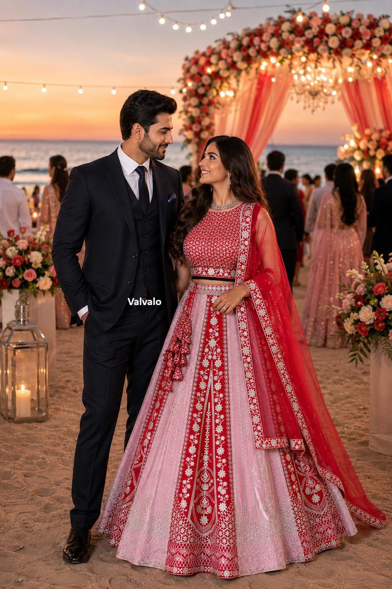 Pink Embroidered Wedding Lehenga Choli, Designer Indian Bridal Outfit ...