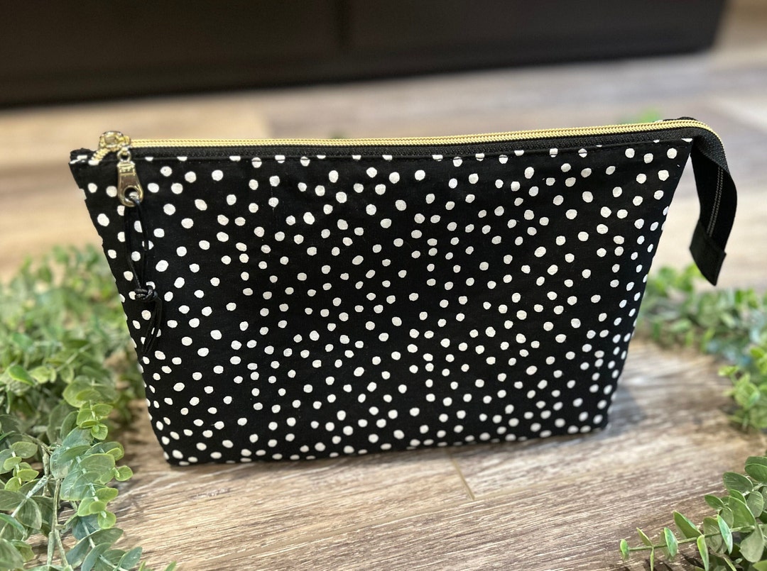 Large Divided Zipper Pouch, Makeup Bag, Project Bag - Etsy