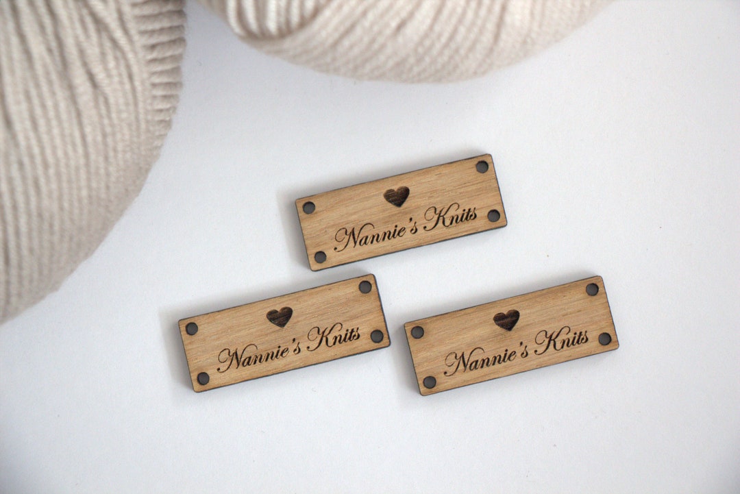Wooden Labels, 40mm X 15mm,knitting Labels, Personalised Tags for ...