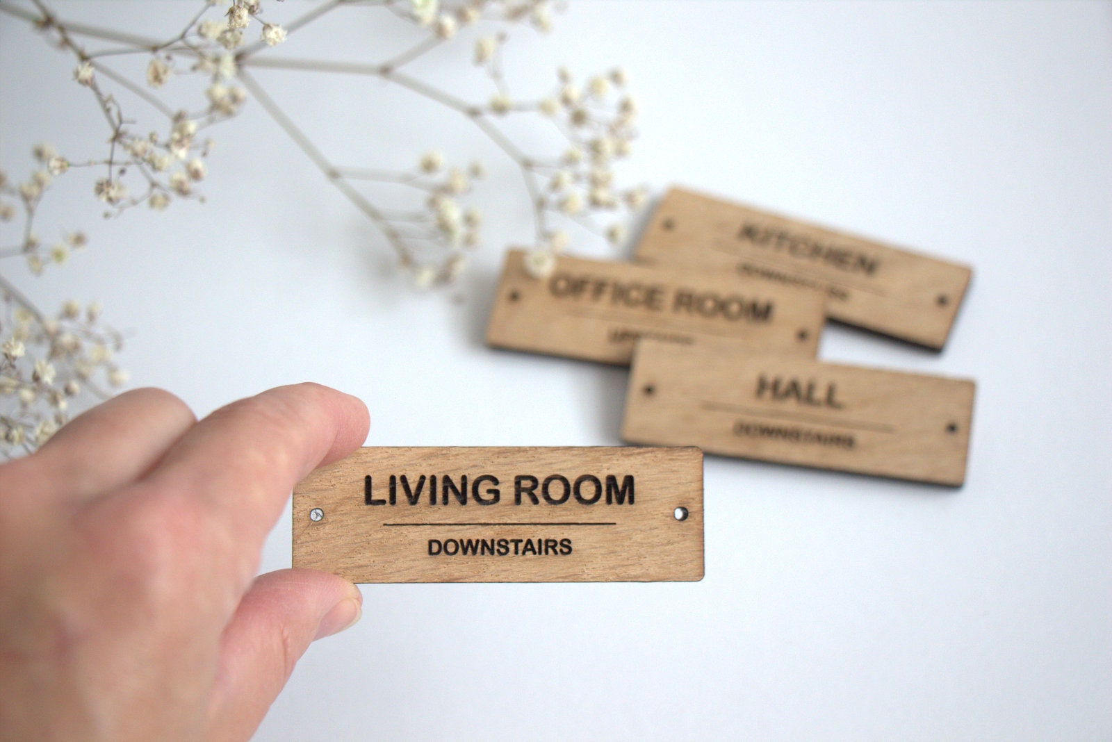 Wooden Labels 75mm X 25mm Personalised Tags Oak Wood Labels Custom Logo ...