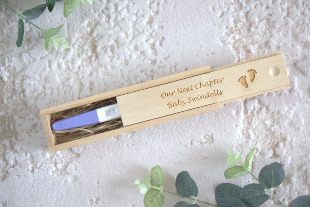 Personalised Pregnancy Announce Box, Baby Announcement, Bamboo ...