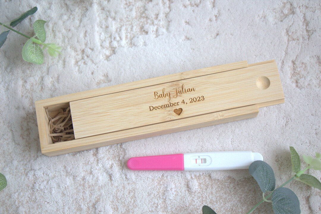 Pregnancy Announcement Keepsake Box Pregnancy Test Personalised ...