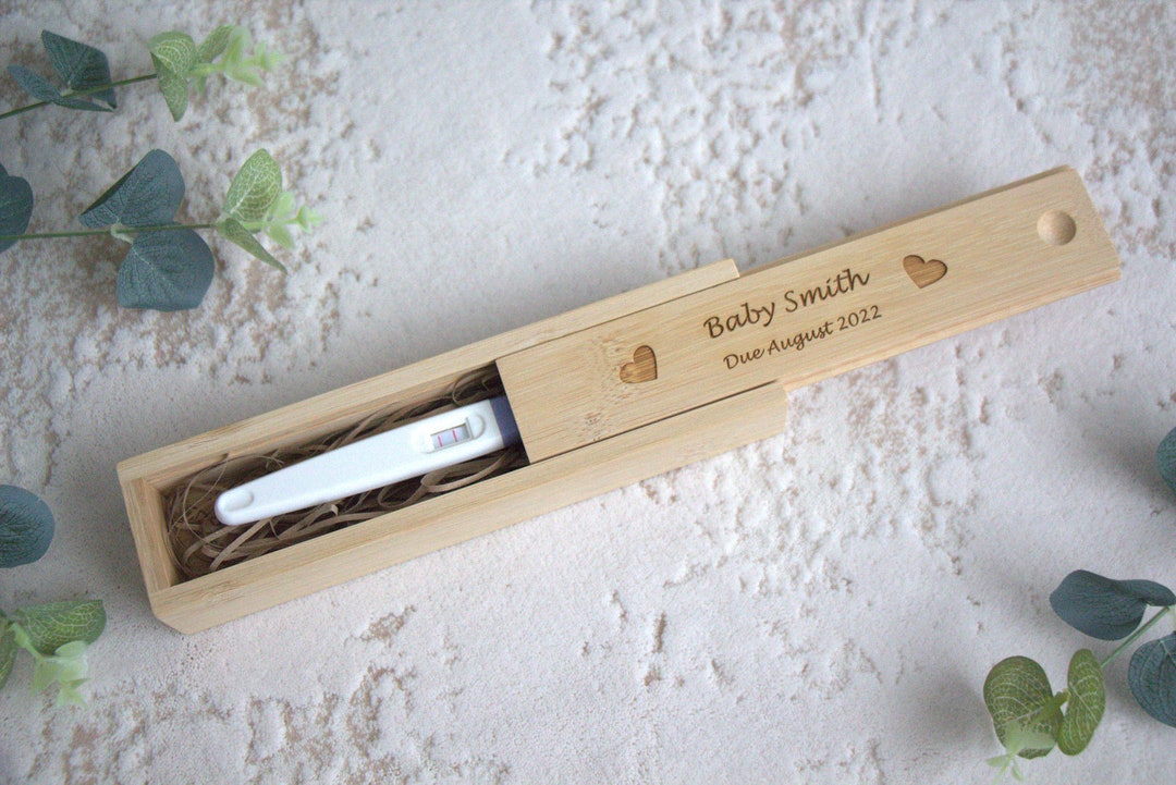 Personalised Pregnancy Announce Box, Baby Announcement, Bamboo ...