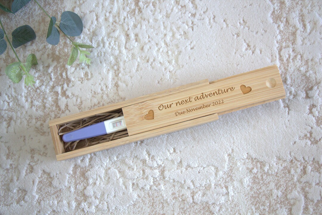 Personalised Pregnancy Announce Box, Baby Announcement, Bamboo ...