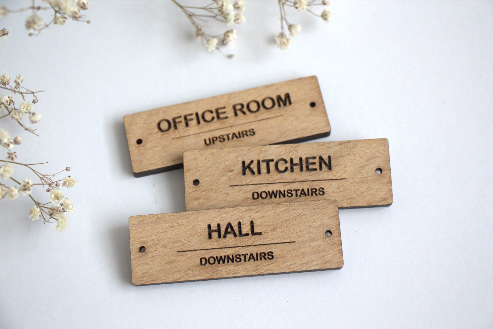 Wooden Labels 75mm X 25mm Personalised Tags Oak Wood Labels Custom Logo ...