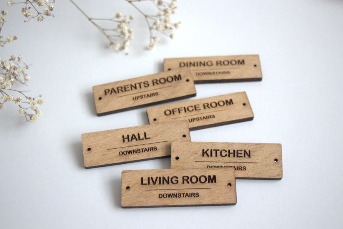 Wooden Labels 75mm X 25mm Personalised Tags Oak Wood Labels Custom Logo ...