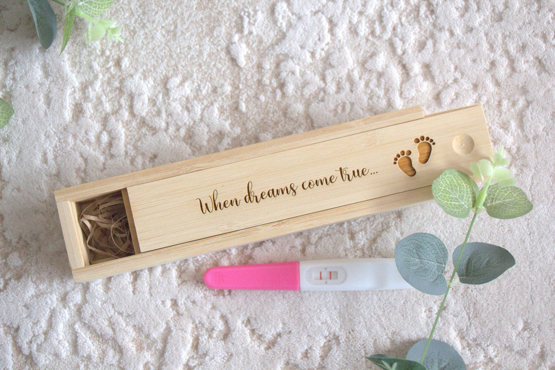 Personalised Pregnancy Announce Box, Baby Announcement, Bamboo ...