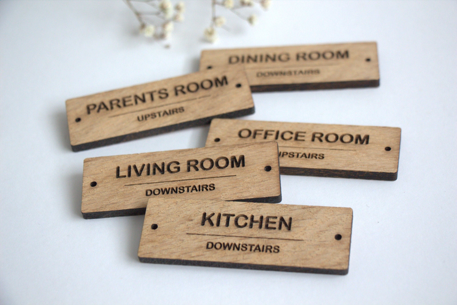 Wooden Labels 75mm X 25mm Personalised Tags Oak Wood Labels Custom Logo ...